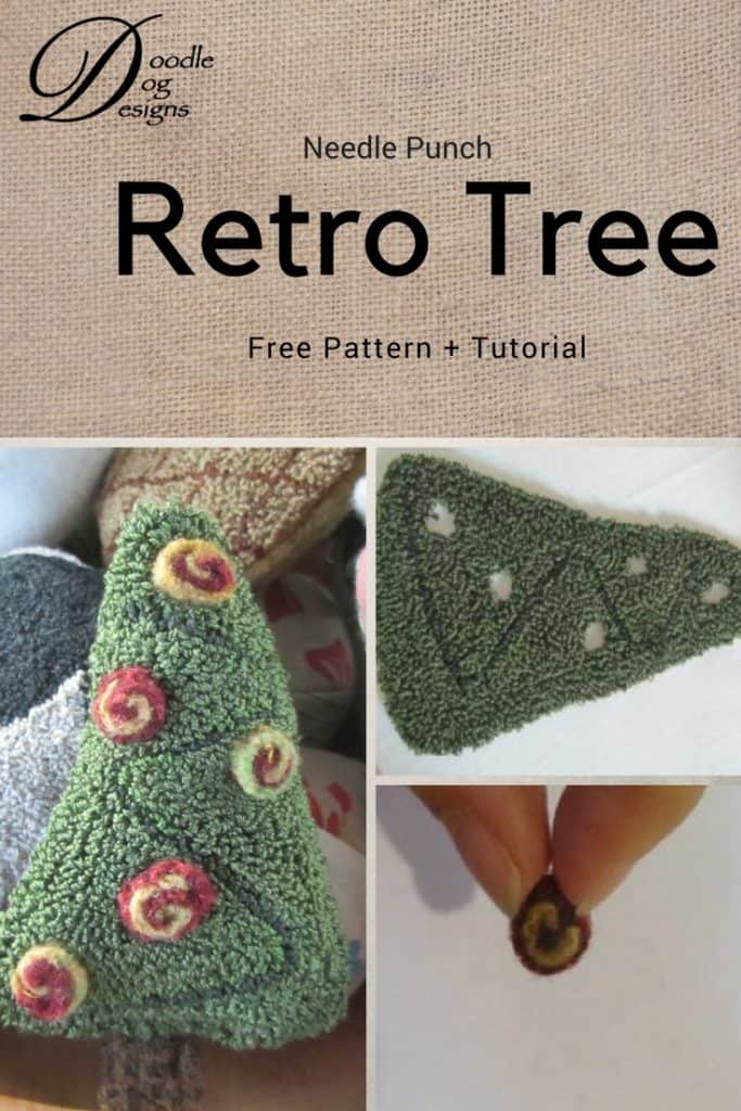 Free Christmas Punch Needle Pattern & Tutorial - Retro Tree