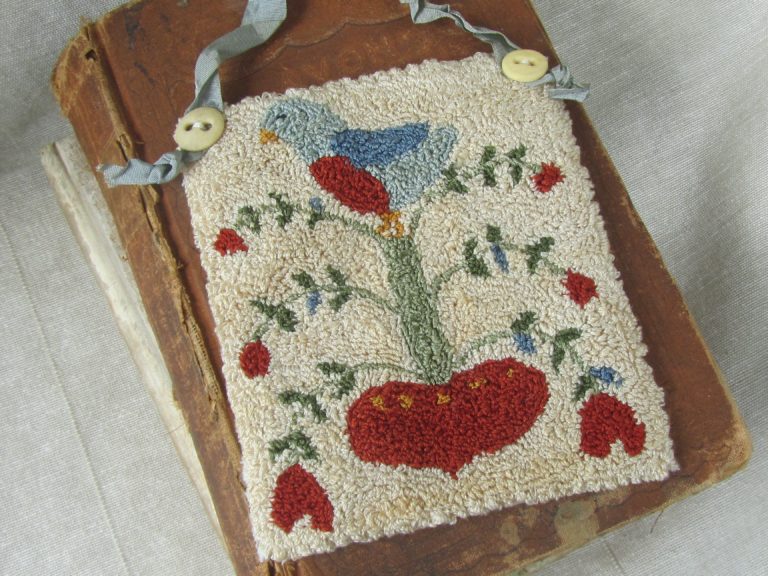 Tulip Fraktur Hooked Rug Pattern - DoodleDog Designs Primitives