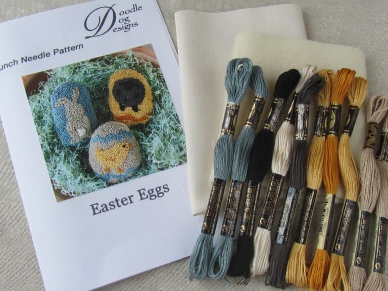 Easter Egg Punch Needle Pattern - DoodleDog Designs Primitives
