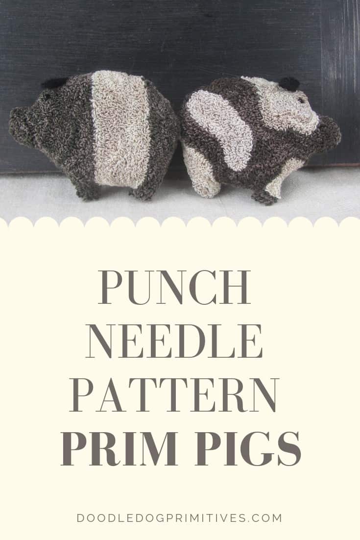 Prim Pigs punch needle pattern - DoodleDog Designs Primitives Prim Pigs punch needle pattern - DoodleDog Designs Primitives