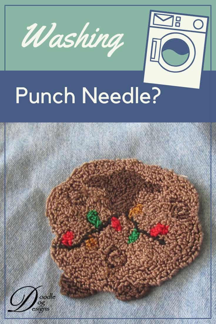 Washing Punch Needle on Clothing - DoodleDog Designs Primitives