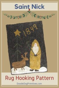 Saint Nicholas Rug Hooking Pattern - DoodleDog Designs Primitives