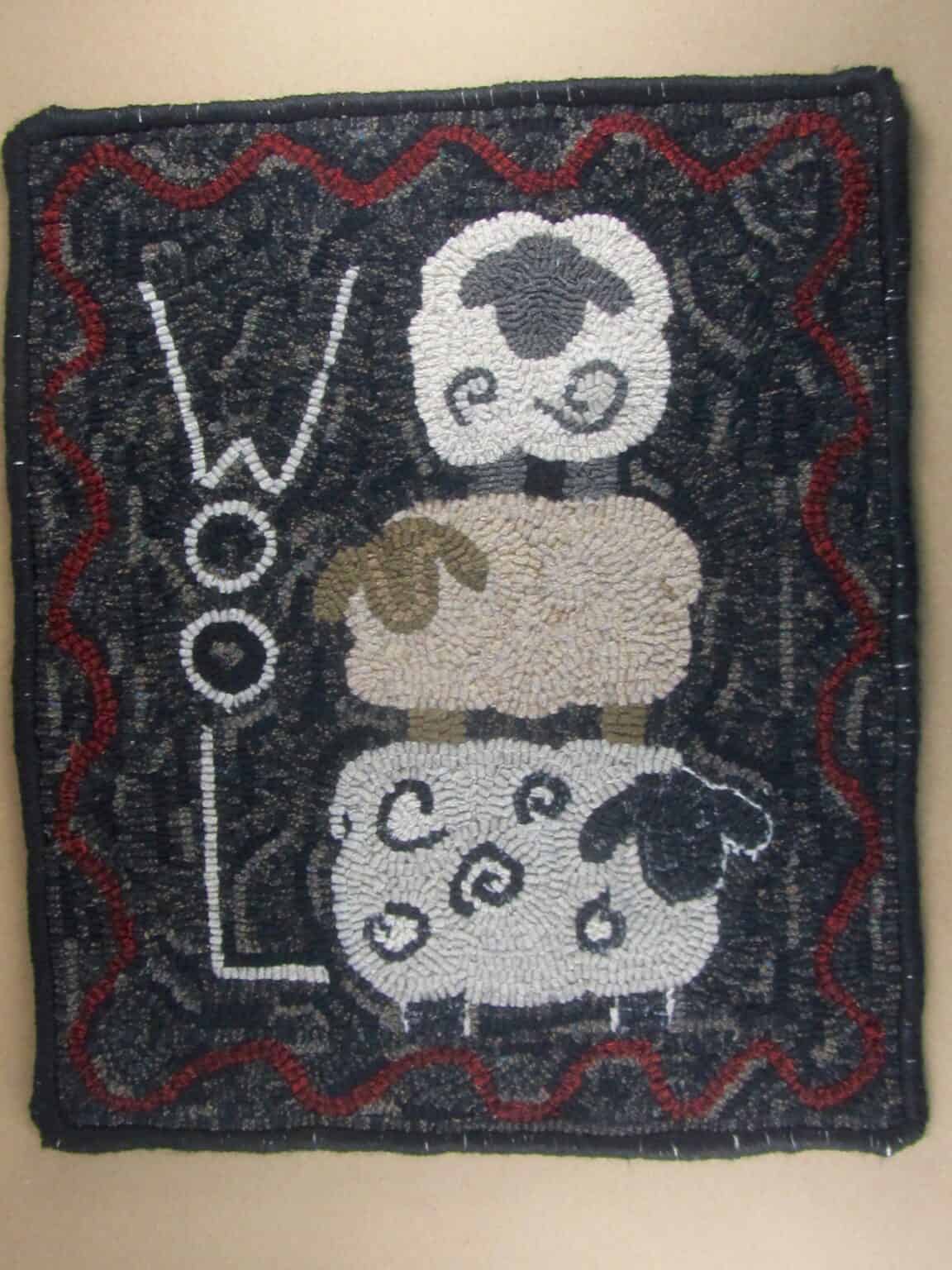 Stacked Sheep Rug Hooking Pattern - DoodleDog Designs Primitives