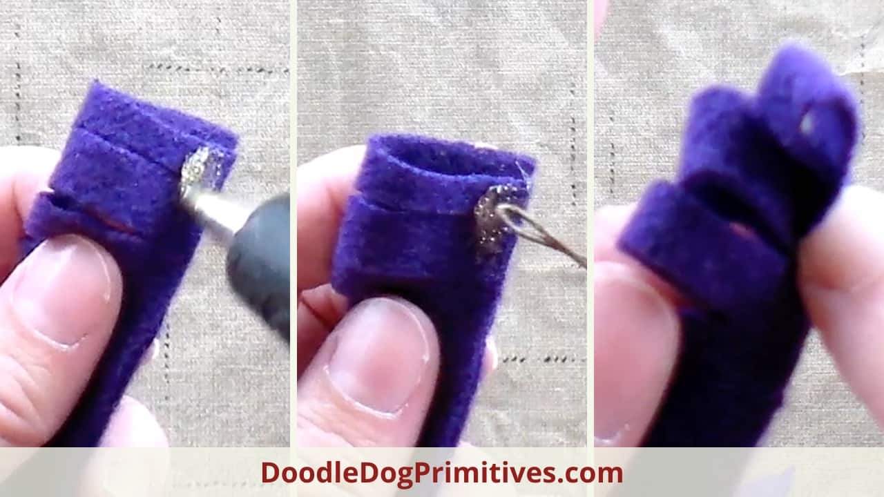 Felted Wool Lavender Flower Tutorial - DoodleDog Designs Primitives