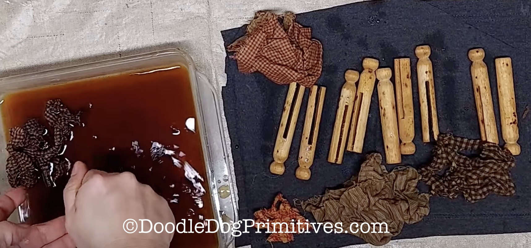 Primitive Wrapped Clothespins - DoodleDog Designs Primitives