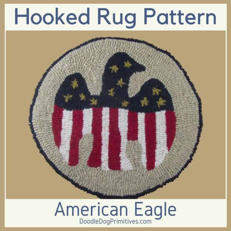 Eagle Hooked Rug Pattern - DoodleDog Designs Primitives