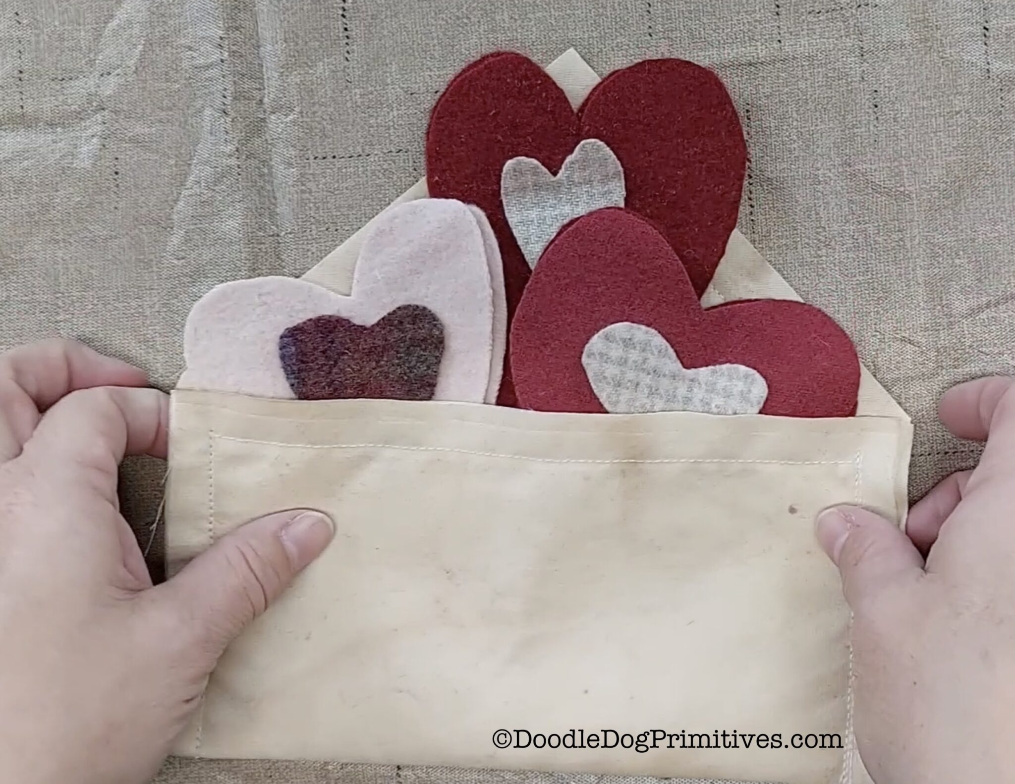 DIY Valentine Heart Envelope - DoodleDog Designs Primitives