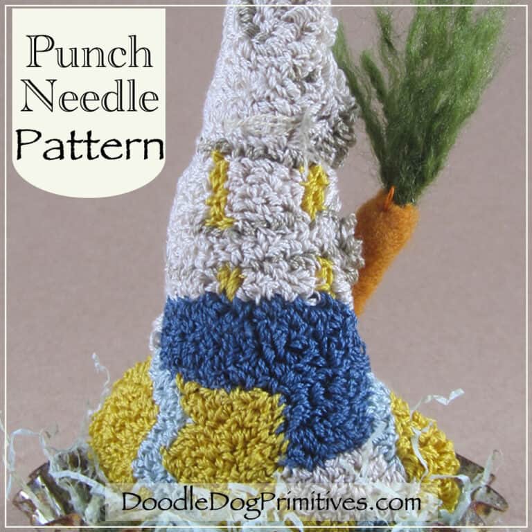 Easter Bunny Punch Needle Pattern - DoodleDog Designs Primitives