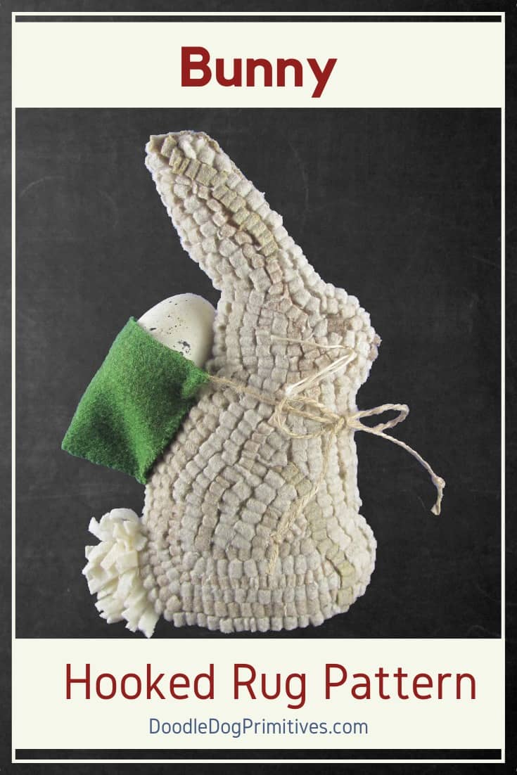 Hooked Rug Bunny Pattern - DoodleDog Designs Primitives
