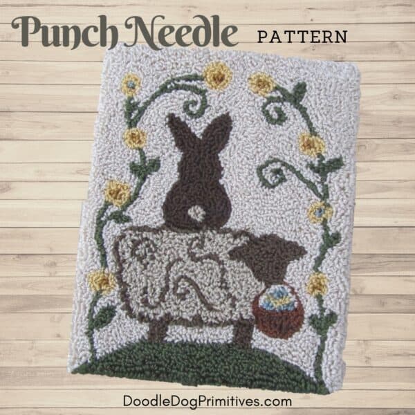 Easter punch needle pattern - DoodleDog Designs Primitives