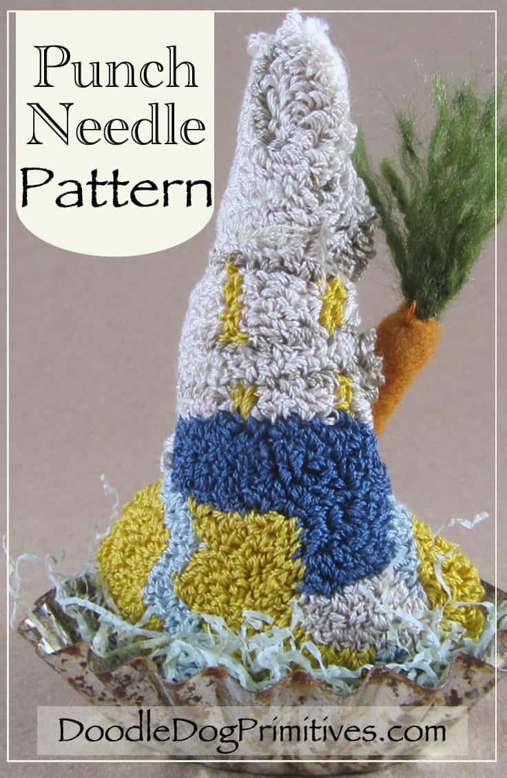 Easter Bunny Punch Needle Pattern - DoodleDog Designs Primitives