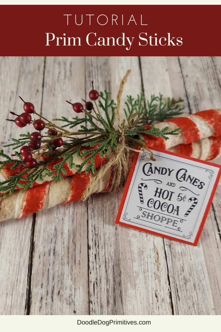 Primitive Peppermint Sticks Tutorial - DoodleDog Designs Primitives