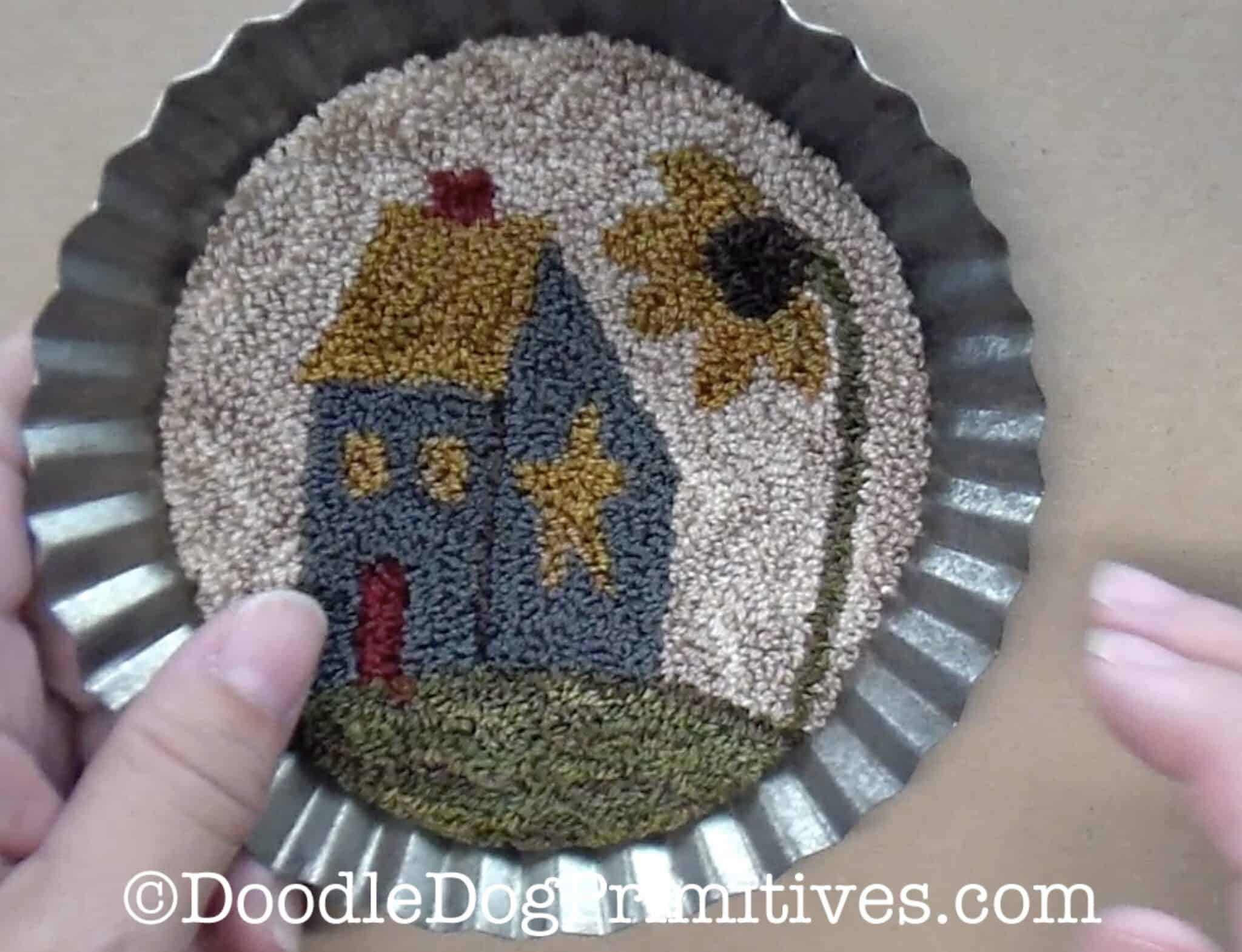 How to Put a Punch Needle Project in a Tin - DoodleDog Primitives