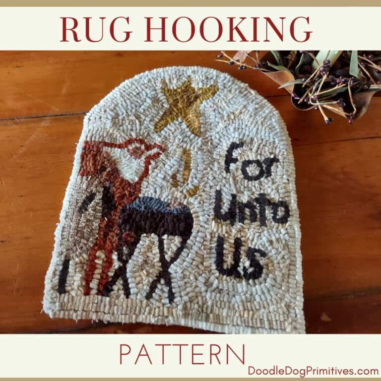 Christmas Nativity Rug Hooking Pattern - DoodleDog Designs Primitives