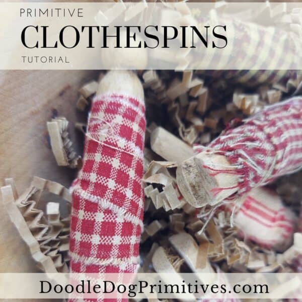 Primitive Wrapped Clothespins - DoodleDog Designs Primitives