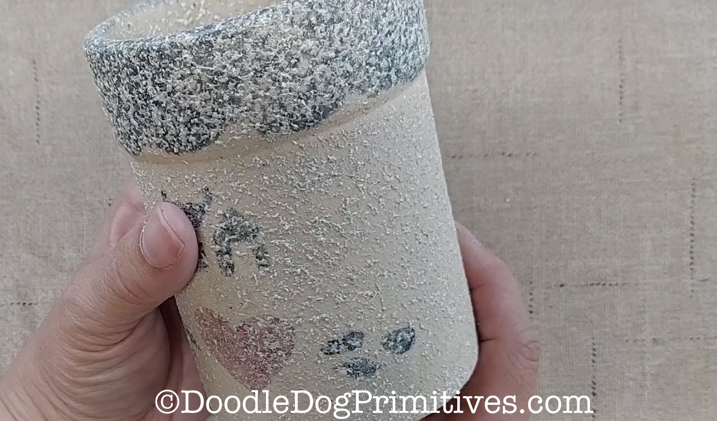 Thrifted Crock Makeover - DoodleDog Designs Primitives