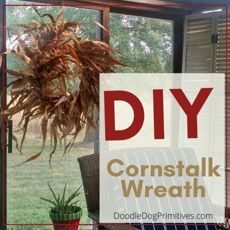 DIY Cornstalk Wreath - DoodleDog Designs Primitives