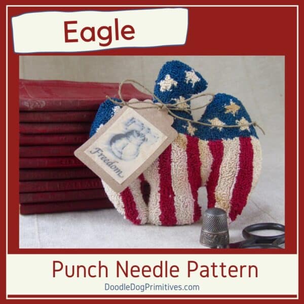 American Eagle Punch Needle Pattern - DoodleDog Designs Primitives