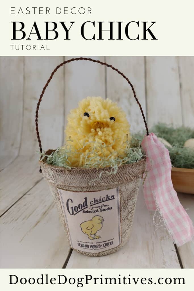 Easter Decor Tutorial: Chick in a Basket - DoodleDog Designs Primitives