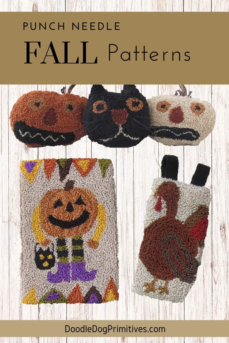 Fall Punch Needle Pattern Roundup - DoodleDog Designs Primitives