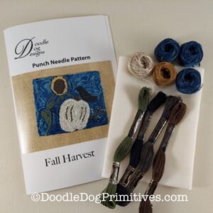 Primitive Fall Punch Needle Pattern - DoodleDog Designs Primitives