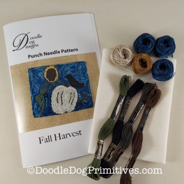 Primitive Fall Punch Needle Pattern - DoodleDog Designs Primitives