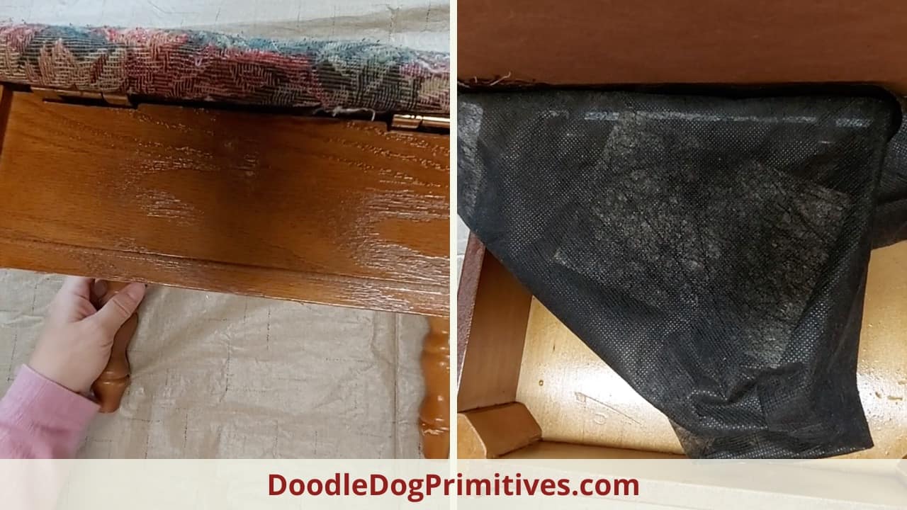 Footstool Makeover Thrift Flip - DoodleDog Designs Primitives