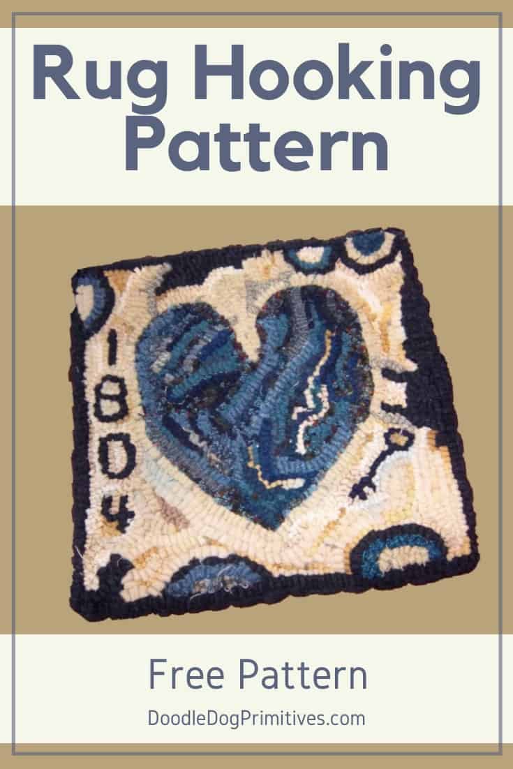 Free Hooked Rug Heart Pattern - DoodleDog Designs Primitives