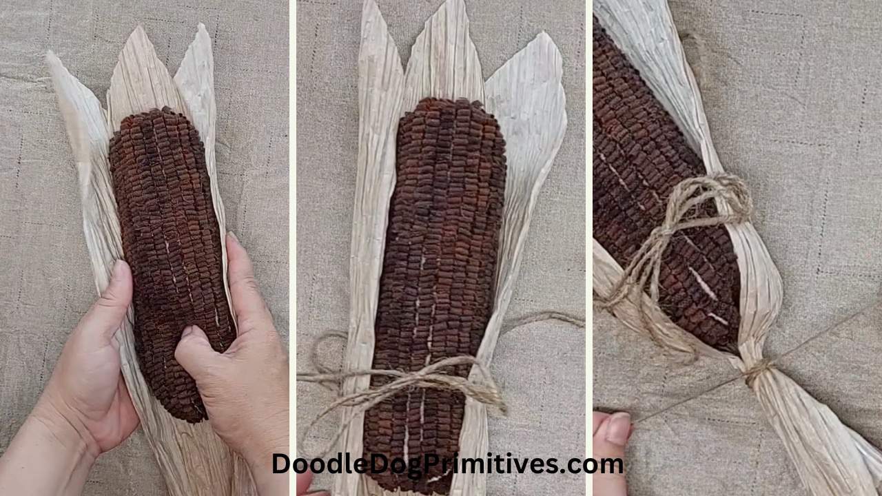 Hooked Rug Ornamental Corn - DoodleDog Designs Primitives