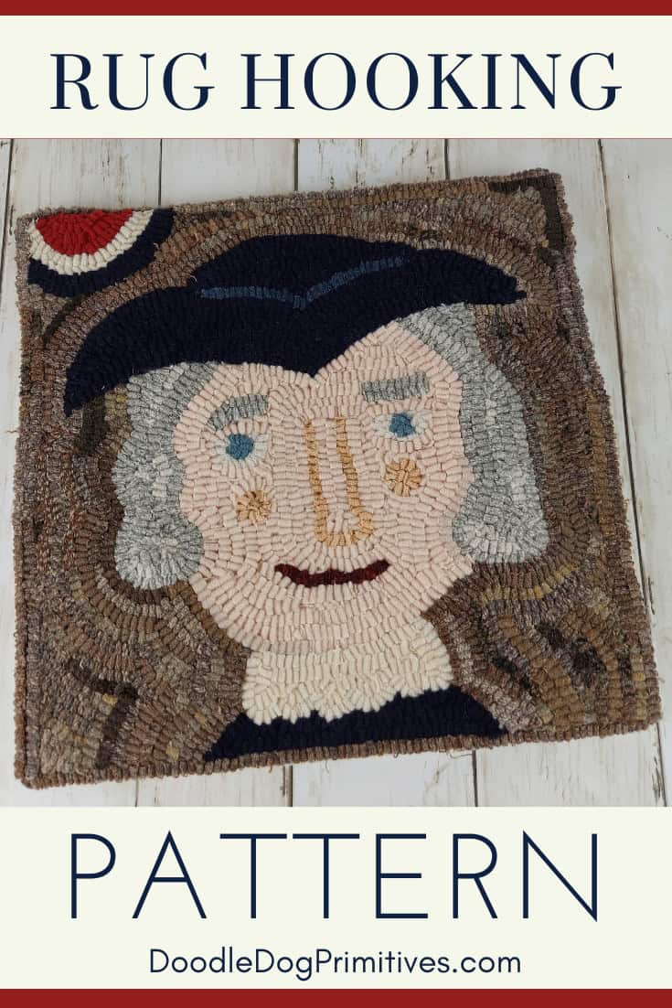 George Washington Hooked Rug Pattern - DoodleDog Designs Primitives