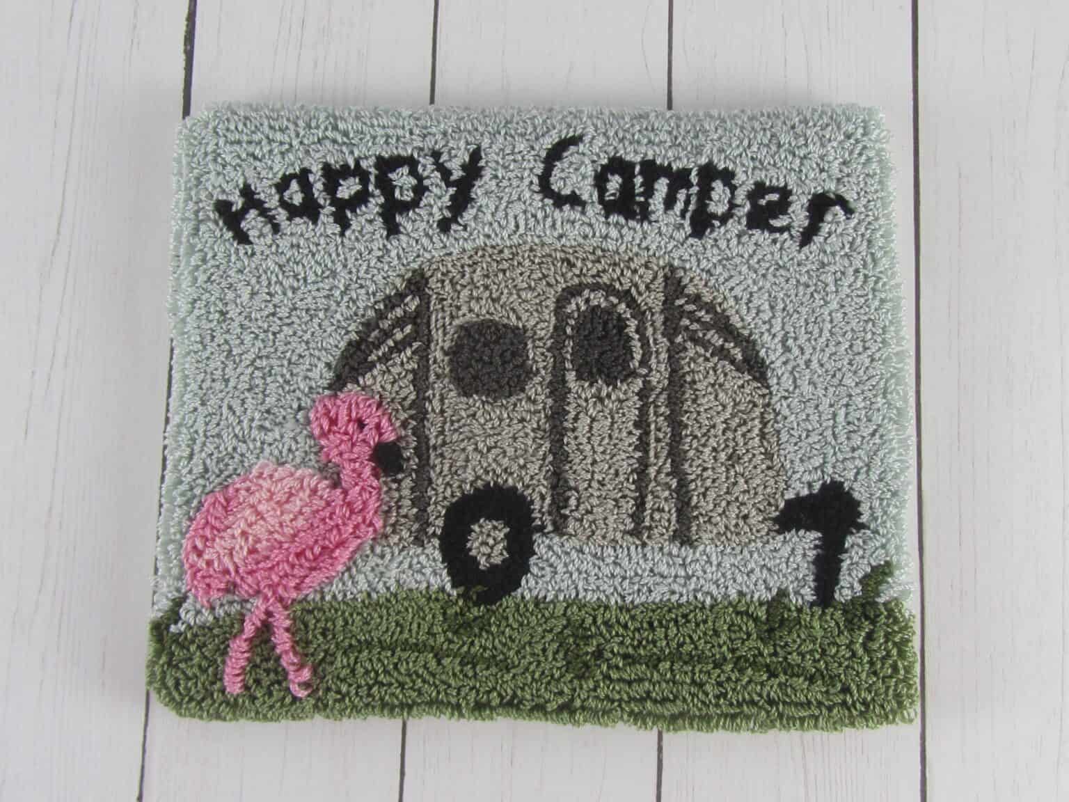 Happy Camper Rug Hooking Pattern - DoodleDog Designs Primitives