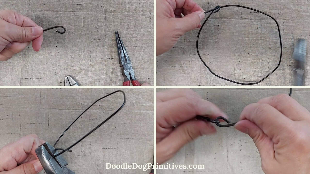 Country Primitive Rag Candle Ring: - DoodleDog Designs Primitives