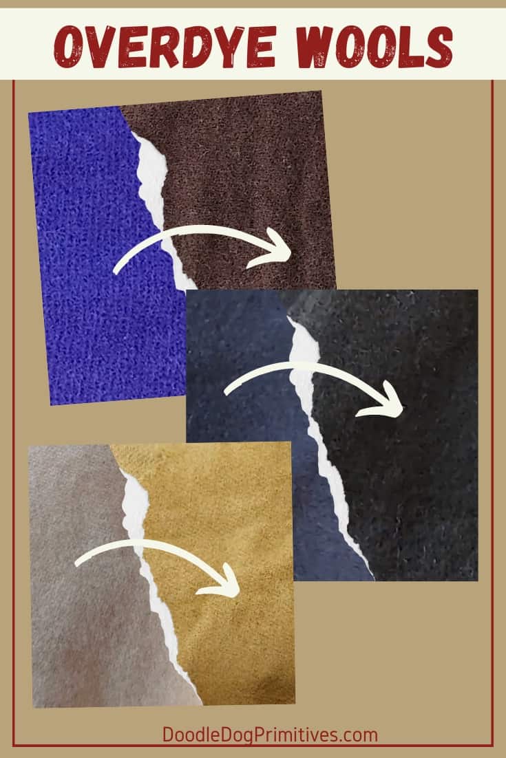 Overdye Wool Fabrics - DoodleDog Designs Primitives