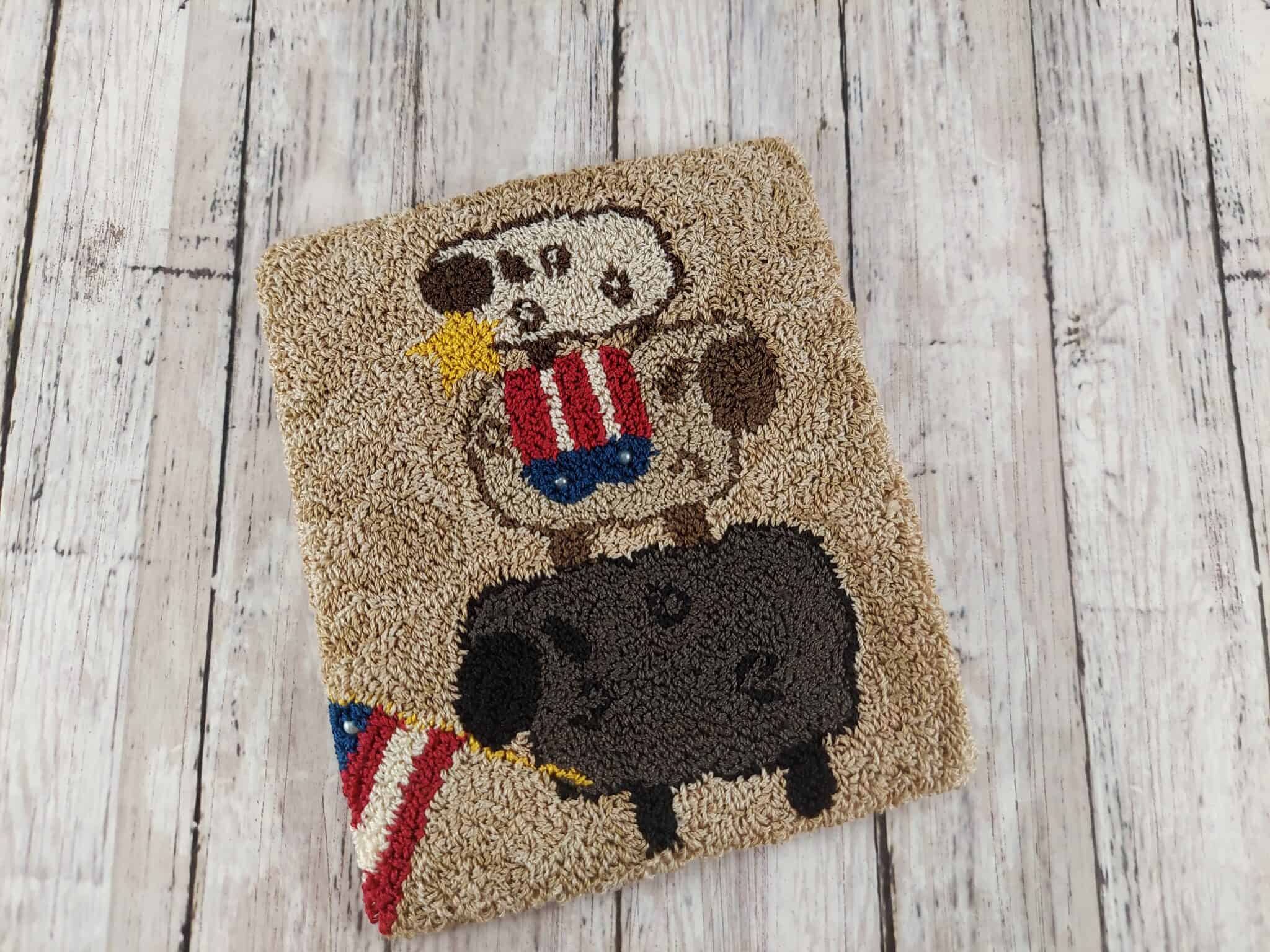 Patriotic Punch Needle Sheep Pattern - DoodleDog Primitives