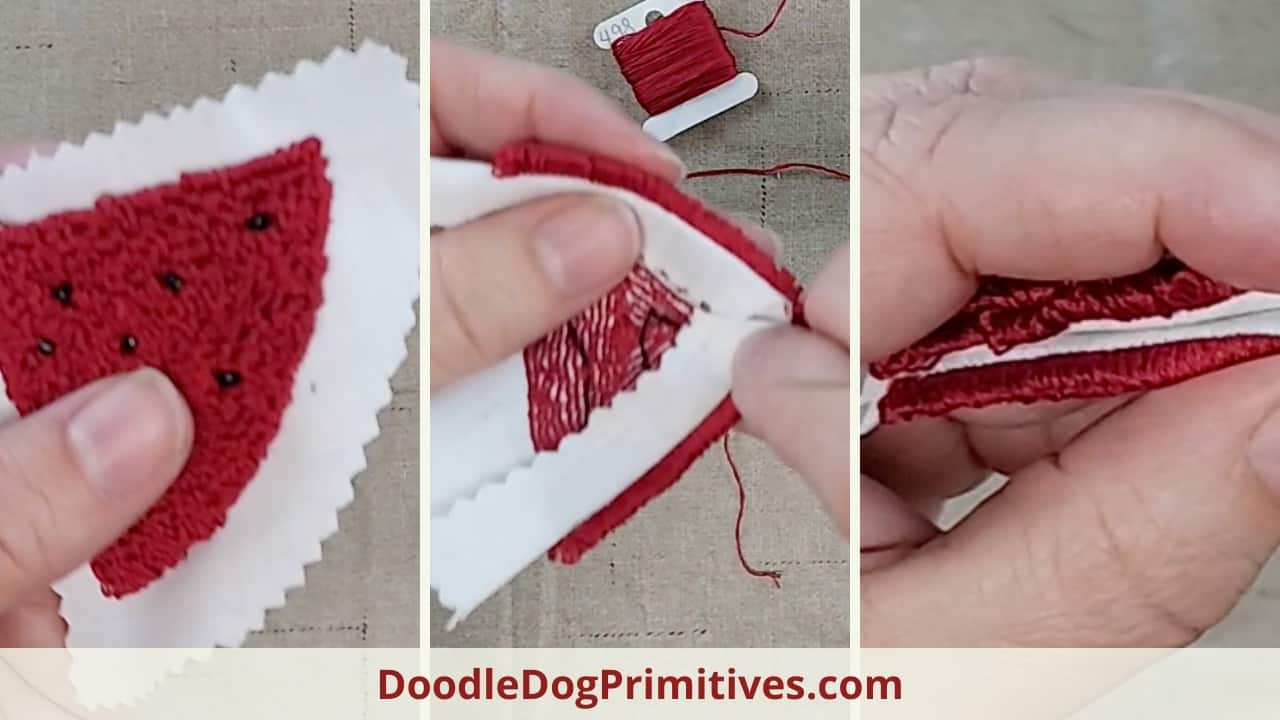 Punch Needle Strawberries Tutorial - DoodleDog Designs Primitives