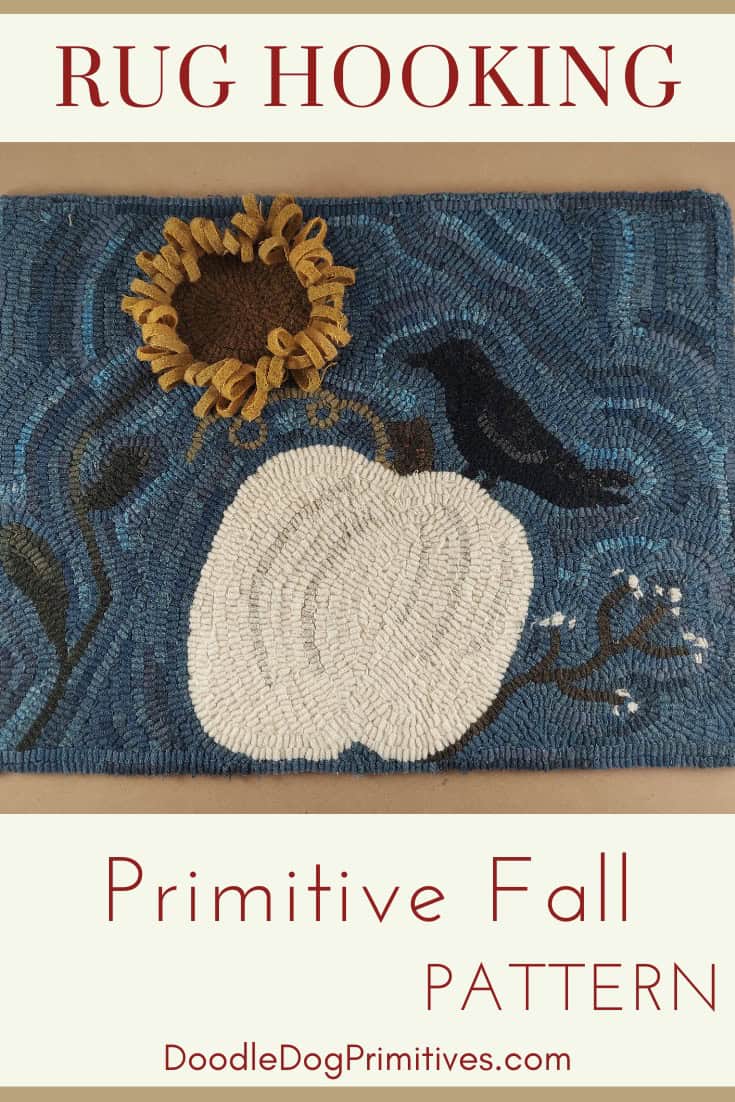 Primitive Fall Rug Hooking Pattern - DoodleDog Designs Primitives