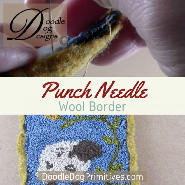 Add a Wool Border to a Punch Needle Project - DoodleDog Primitives