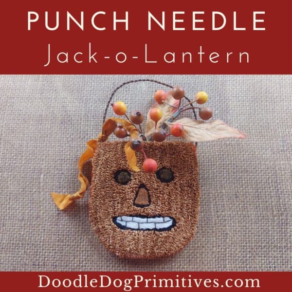 Fall Punch Needle: Jack-o-Lantern Bag - DoodleDog Designs Primitives