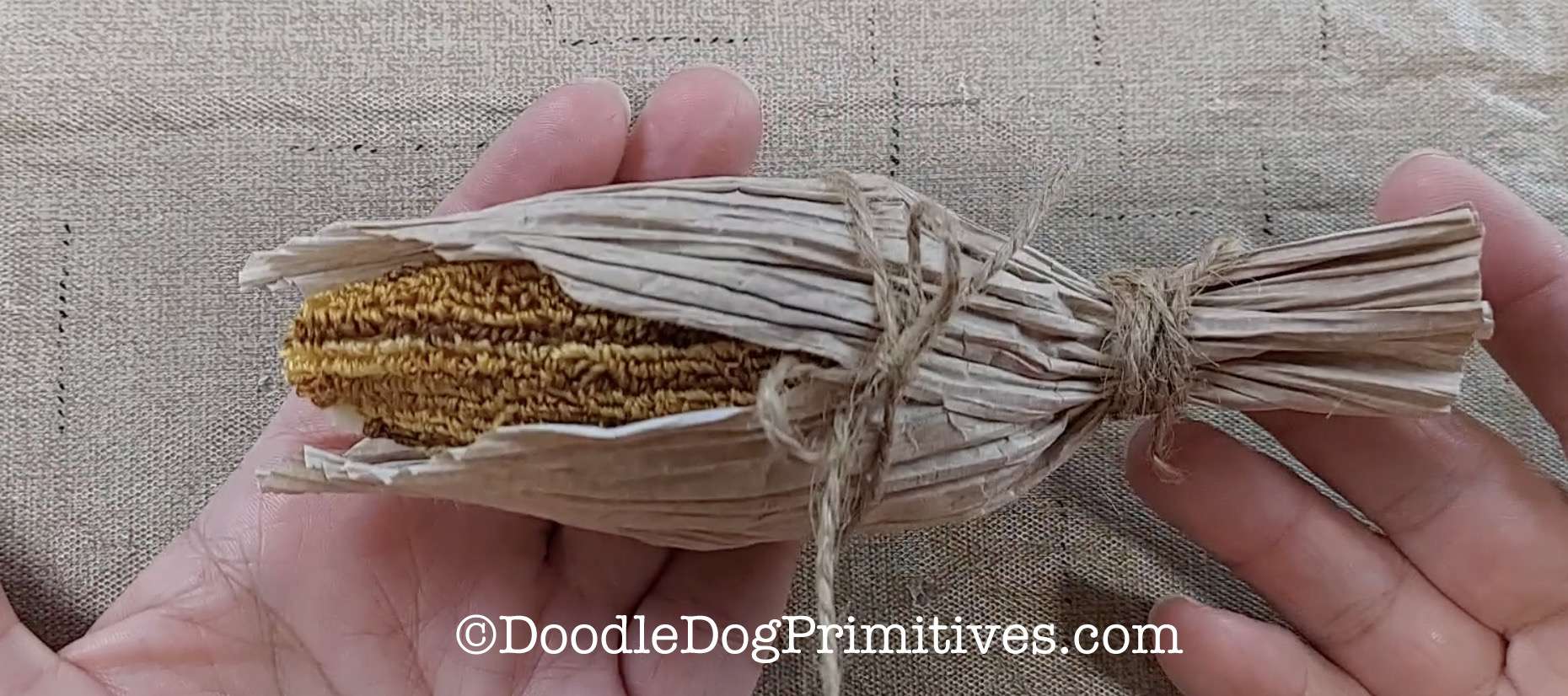 Punch Needle Ornamental Corn Bowl Filler - DoodleDog Designs Primitives