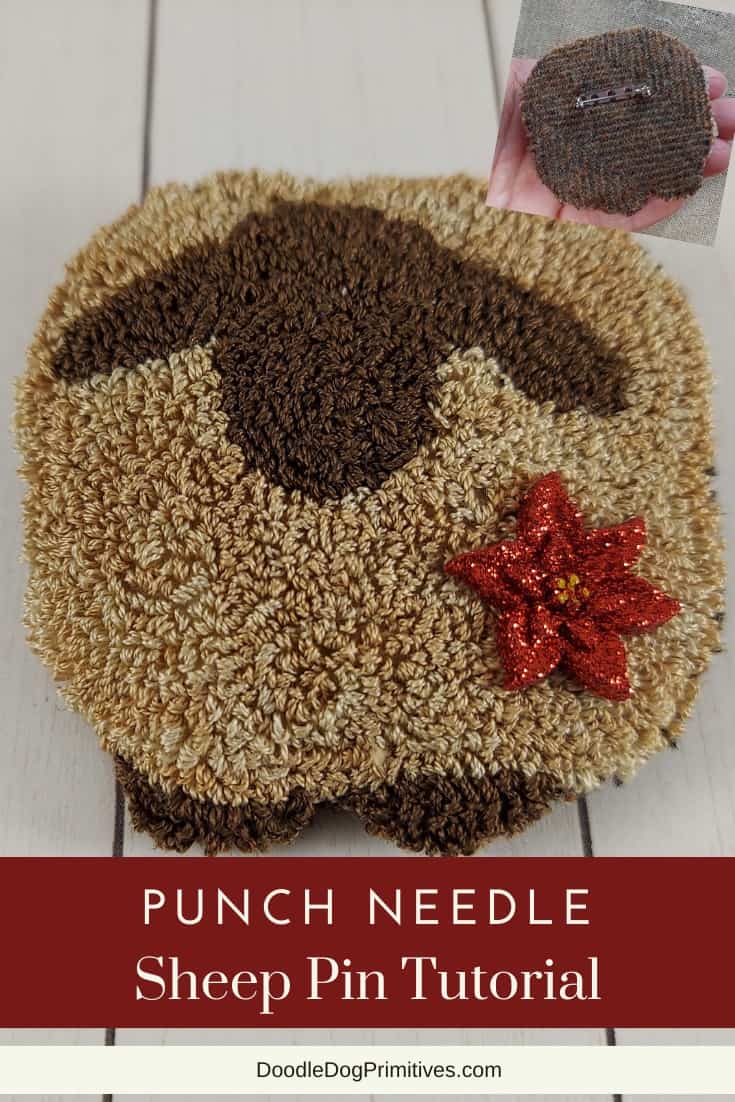 Sheep Pin Punch Needle Tutorial - DoodleDog Designs Primitives