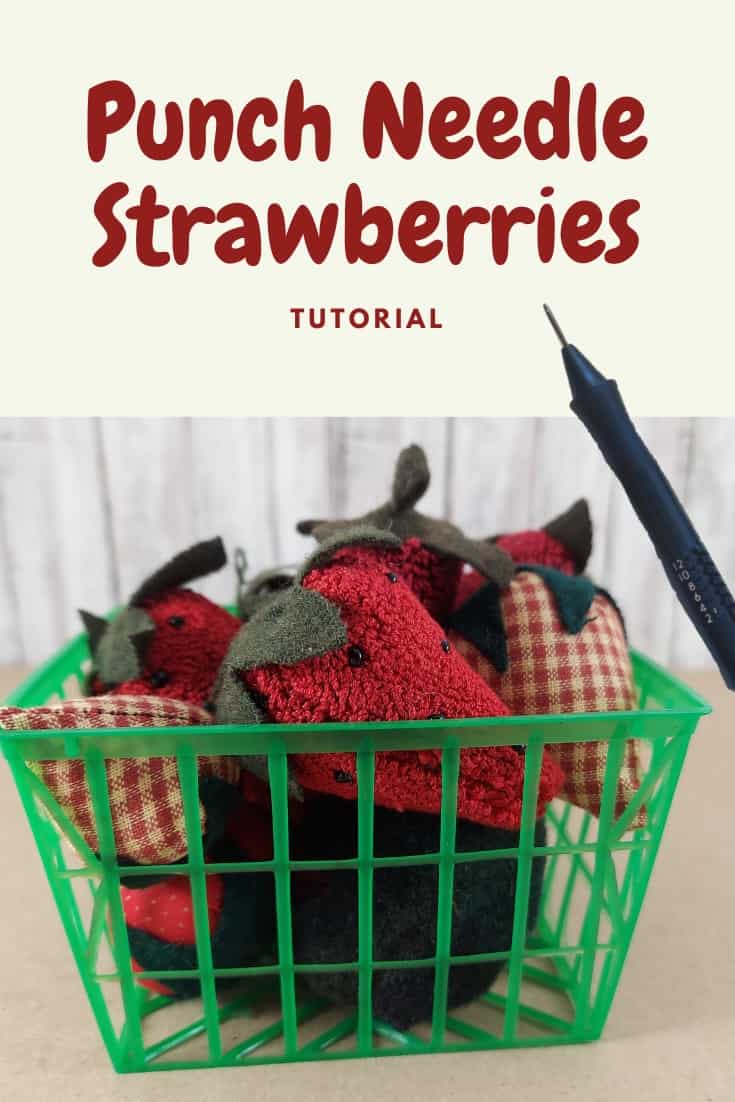Punch Needle Strawberries Tutorial - DoodleDog Designs Primitives
