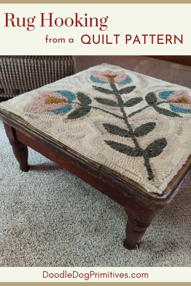 Rug Hooking from a Quilt Pattern - DoodleDog Designs Primitives