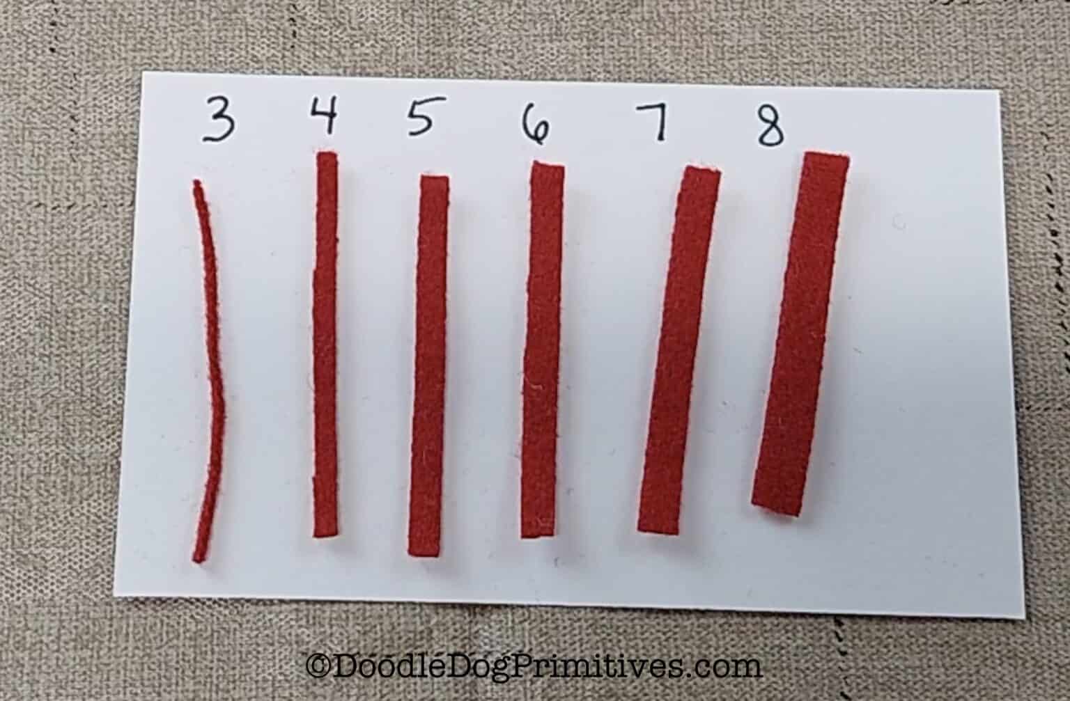 Rug Hooking: Cut Sizes for Wool Strips - DoodleDog Designs Primitives