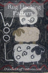 Stacked Sheep Rug Hooking Pattern - DoodleDog Designs Primitives