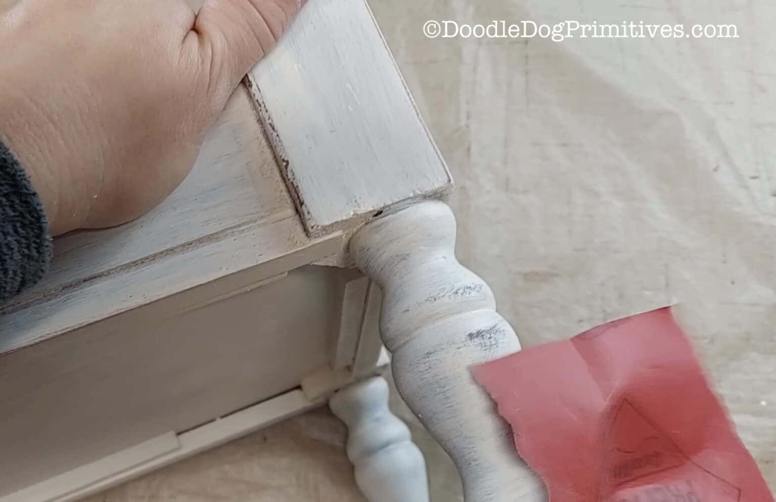 Footstool Makeover Thrift Flip - DoodleDog Designs Primitives