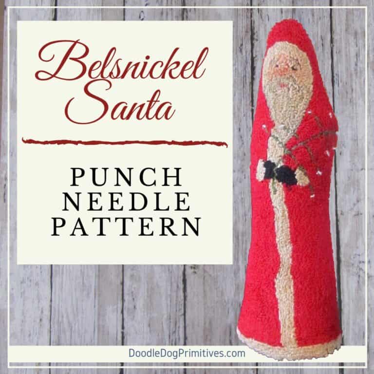 Belsnickel Santa Punch Needle Pattern - DoodleDog Designs Primitives