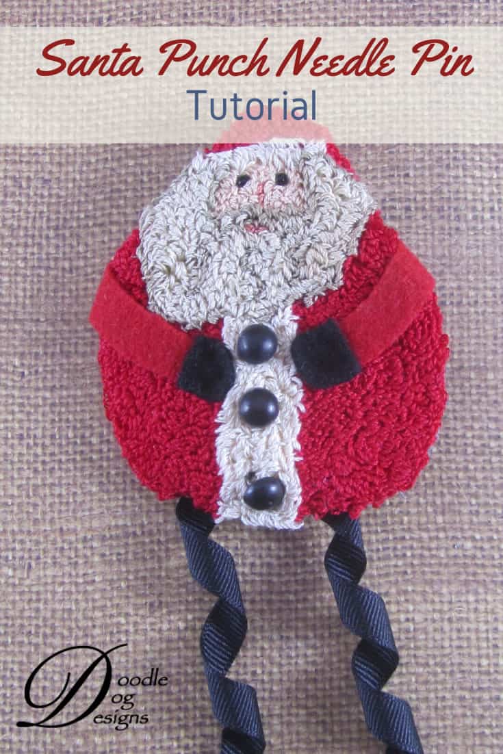 Punch Needle Santa Pin Tutorial - DoodleDog Designs Primitives