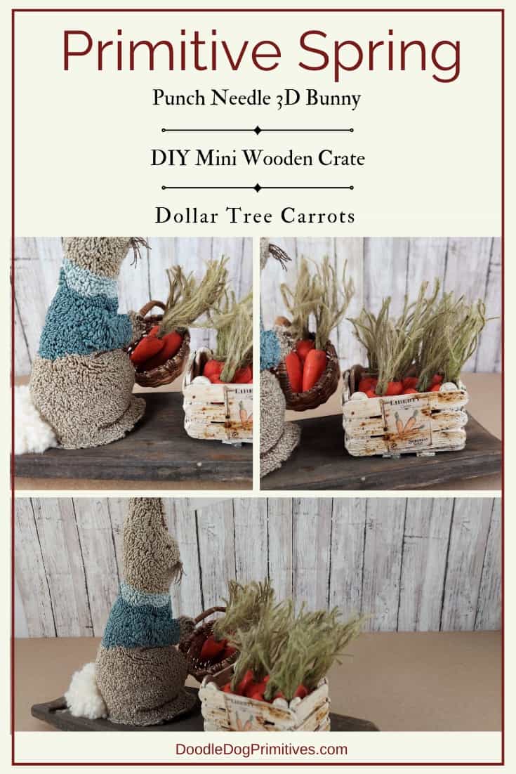 Primitive Spring Display with Punch Needle Bunny - DoodleDog Designs ...