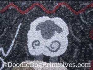 Stacked Sheep Rug Hooking Pattern - DoodleDog Designs Primitives