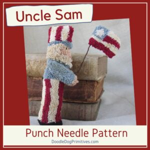 Uncle Sam Punch Needle Pattern - DoodleDog Designs Primitives